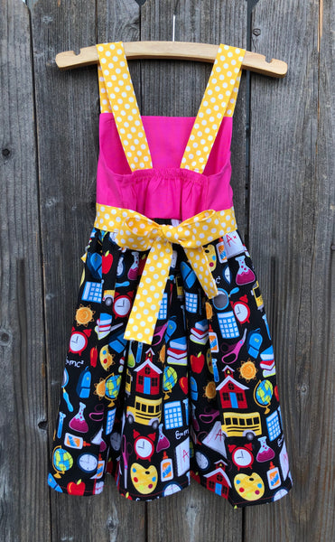Back To School Bus Jumper Dress | Back To School Girl Clothes