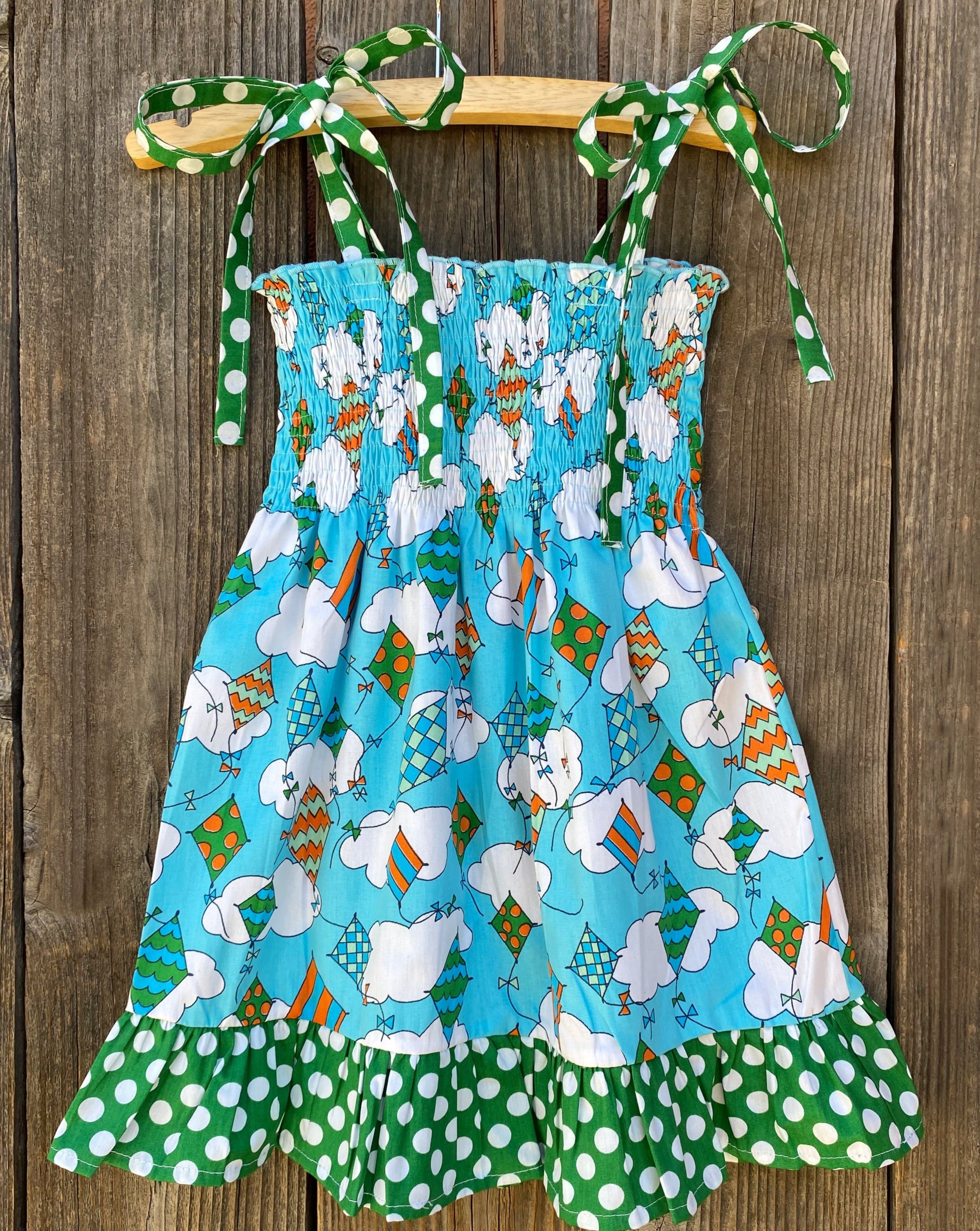 Smocked Kite Girl Dress | Custom Boutique Girl Kite Print Clothes – Lil ...