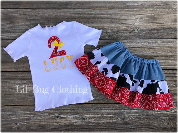 Western Wear Barnyard Birthday Girl Outfit. – Lil Bug Clothing
